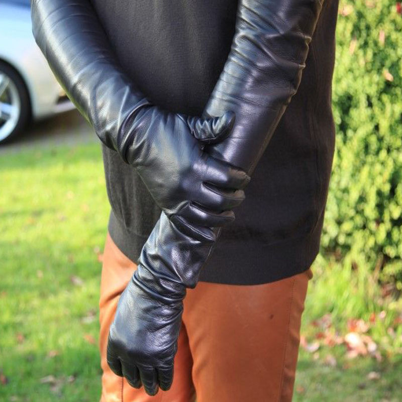 Oberarm lange Lederhandschuhe, Lederatelier Veronica Miceli